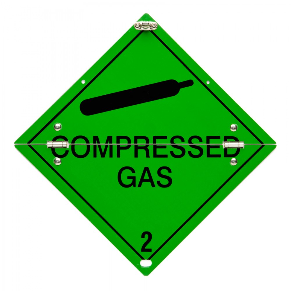 Folding Warning Diamond Panel Compressed Gas