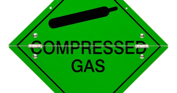 Folding Warning Diamond Panel Compressed Gas