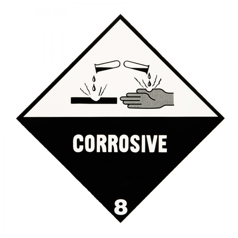 Triplex Warning Diamonds Double Sided Corrosive 8