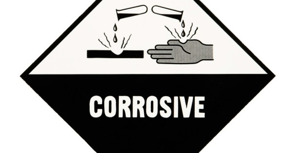 Hazard Diamond Label One Colour - Corrosive