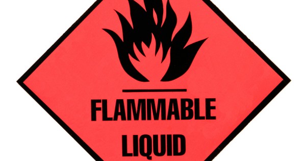 Hazard Diamond Label Two Colour - Flammable Liquid