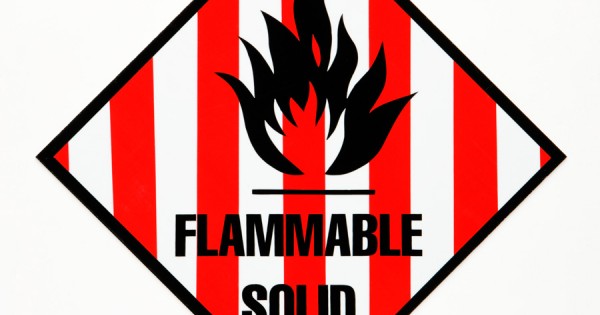 Hazard Diamond Label Two Colour - Flammable Solid