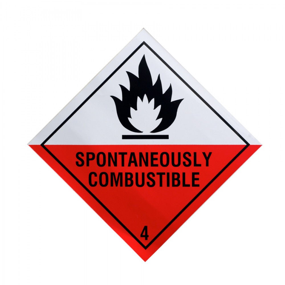 Hazard Diamond Label Two Colour - Spontaneously Conmbustible